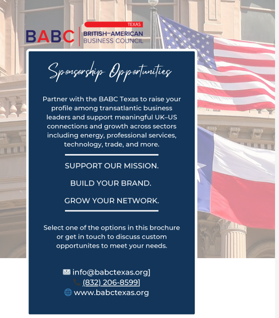 Sponsorship Opportunities - BABC TEXAS